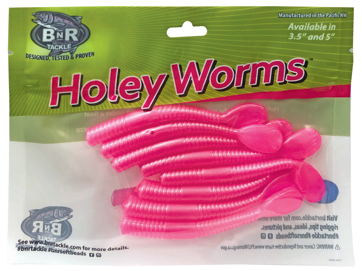 PEARL PINK (Holey Worms) - BnR Tackle – Salmon Trout Steelheader